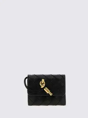 Bottega Veneta Andiamo Woven Lambskin Leather Tri-fold Wallet - Black