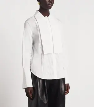 Brandon Maxwell Cotton Scarf-neck Inez Shirt