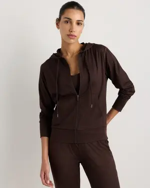 Quince Women's Flowknit Ultimate Recovery Set Heather Grey Heather Coffee Bean Brown