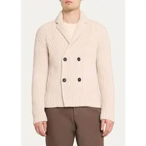 Iris Von Arnim Cashmere Rib Double-breasted Cardigan
