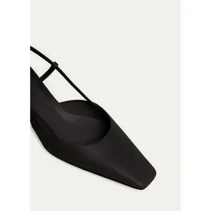 GIANVITO ROSSI 35mm Satin Square-toe Slingback Pumps - Sand