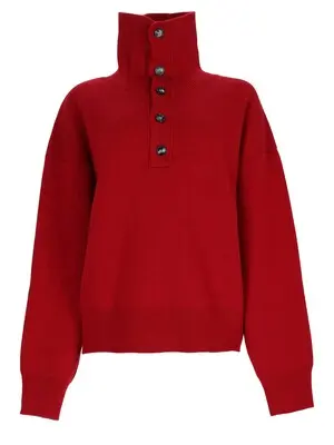 AMI Paris Maglia In Lana Con Bottoni - Red