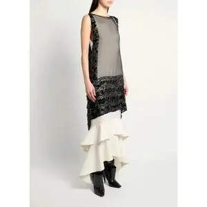 LANVIN Sleeveless Embroidered Overlay Tunic
