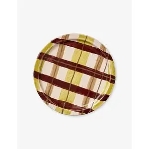 DAMSON MADDER Ceramic Saucer - Chartreuse Check