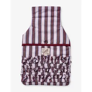 DAMSON MADDER Ruffle Striped Cotton Hot Water Bottle Cover