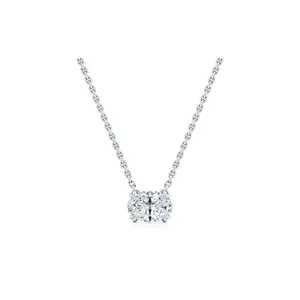 JEAN DOUSSET Elle Lab Diamond Oval Pendant Necklace 18k 1 Carat Total Weight - Platinum