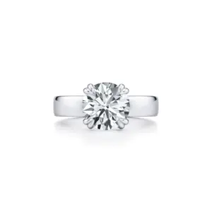 JEAN DOUSSET Hayden Round Cut Jd Signature Solitaire Lab Diamond Engagement Ring Round - Platinum