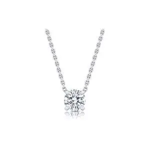 JEAN DOUSSET Chelsea Lab Diamond Round Brilliant Pendant Necklace 18k 1.6 Carat Total Weight - Platinum
