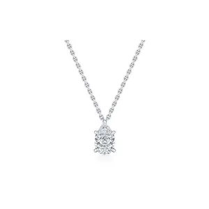 JEAN DOUSSET Chelsea Lab Diamond Pear Pendant Necklace 18k - Platinum