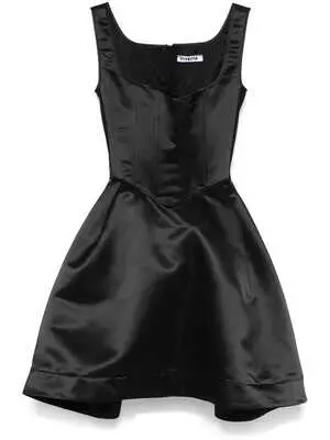 Vivetta Duchess Satin Mini Bustier Dress - Black