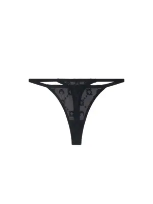 MARINE SERRE Moonogram Mesh Thong - Black