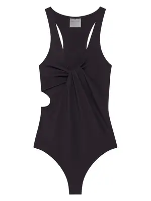 COURREGES Twist Cut-out Swimsuit - Black