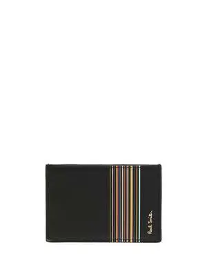 Paul Smith Signature Striped Leather Cardholder - Black