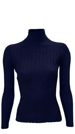LA ROSE The Rose H-neck Knit Sweater - Blue Navy