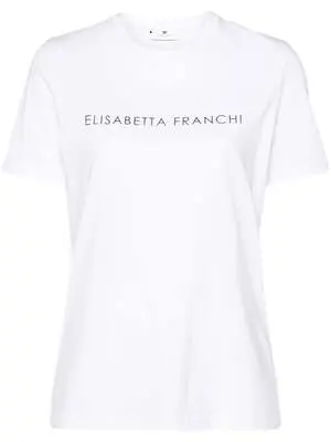 Elisabetta Franchi Rhinestone Embellished Cotton T-shirt