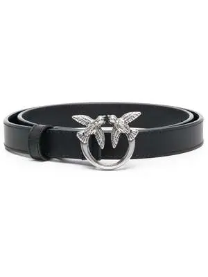 Pinko Love Birds Thin Mini Belt - Nero-old Silver
