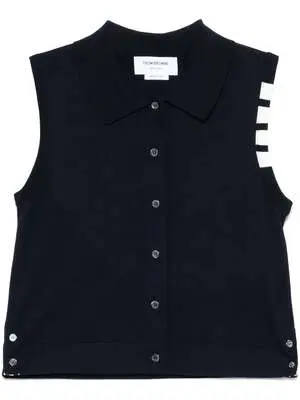 Thom Browne Cotton Vest With 4-bar Detailing For