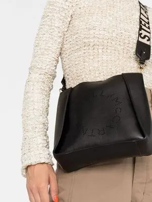 Stella McCartney Mini Faux Leather Shoulder Handbag With Logo