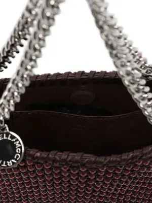 Stella McCartney Mini Magnetic Fastening Chain-link Shoulder Handbag - Raisin