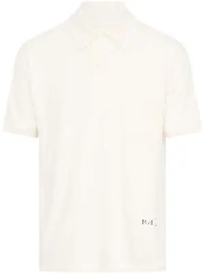 MAISON MARGIELA Logo-print Polo Shirt - Ecru