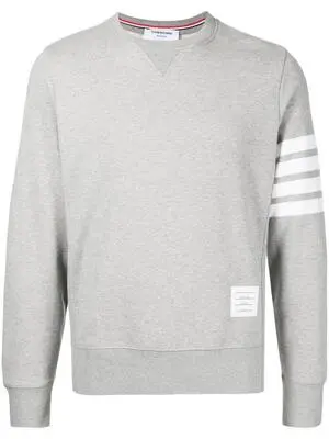 Thom Browne Engineered 4-bar Striped Sweatshirt - Light Grey