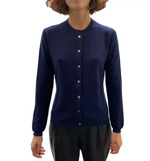 LA ROSE Cashmere Cardigan - Blu