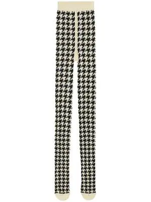 Burberry Herringbone-print Cotton-blend Tights For