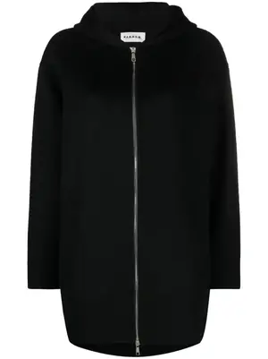 PAROSH Wool Zip-up Hoodie Jacket - Nero