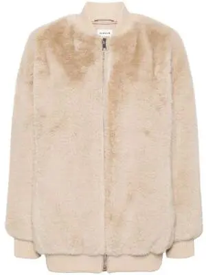 PAROSH Faux-fur Baseball Jacket For - Sabbia