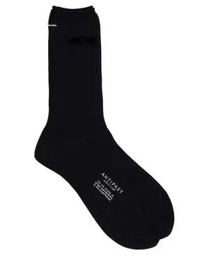 ANTIPAST Ribbed Bow Embellished Socks - Black