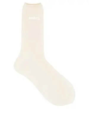 ANTIPAST Ankle Height Ribbed Bow Socks - Ivory