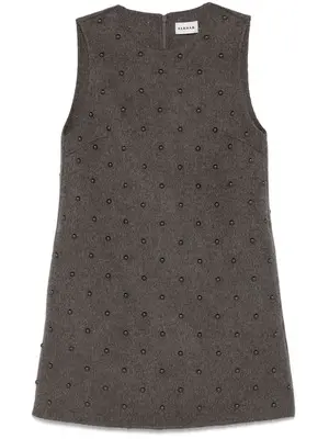 PAROSH Stud-embellished Sleeveless Dress - Marrone