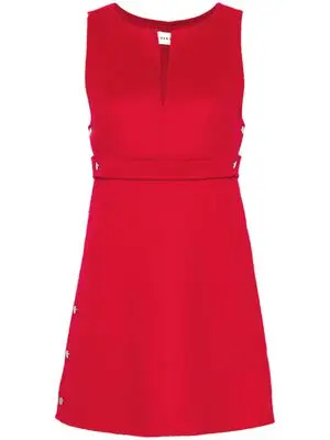 PAROSH Belted Mini Dress With Brushed Finish - Rosso