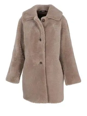 LA ROSE Elegant Long Winter Coat For - Visone