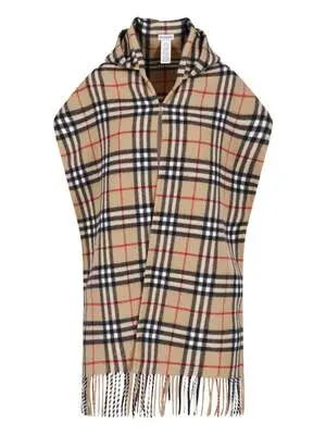 Burberry Fringed Hooded Cashmere Scarf