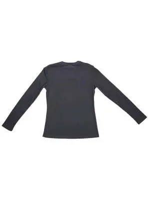 LA ROSE Long Sleeve Ribbed T-shirt - Black