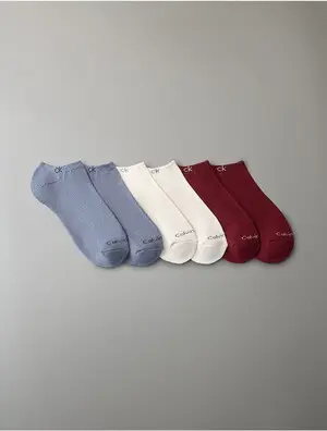 Calvin Klein Basic Cushion No Show 6-pack Socks - Dark Blue Assorted