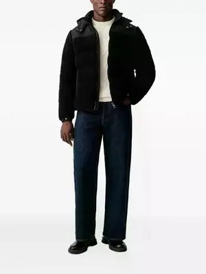 Guess Fleece-texture Hooded Jacket - Black