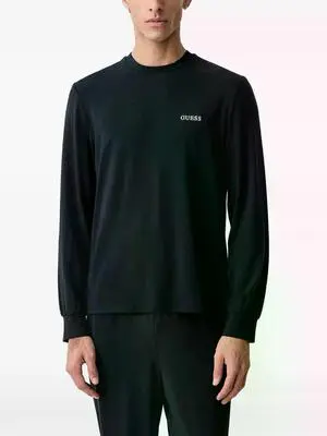 Guess Enea Logo-embroidered Pajamas - Black