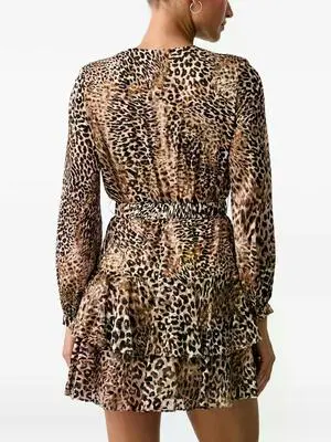 Guess Clarisse Leopard-print Tiered Mini Dress