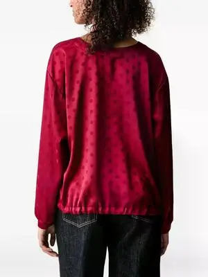 Joseph Ribkoff Polka-dot Drawstring-hem Blouse