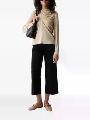 Joseph Ribkoff Draped-neckline Long-sleeve Top