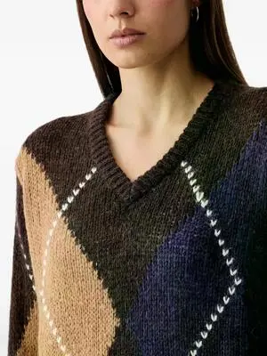 JOOP! Karga Argyle-knit V-neck Sweater