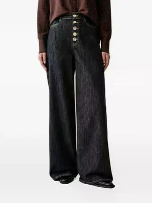 Joseph Ribkoff Button-embellished Wide-leg Jeans