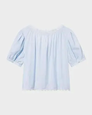 FRAME The Serene Striped Cotton Top
