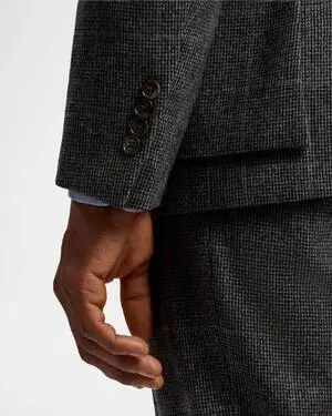 Ralph Lauren Purple Label Apos;s Glenn Hand-tailored Tick-weave Jacket - Grey