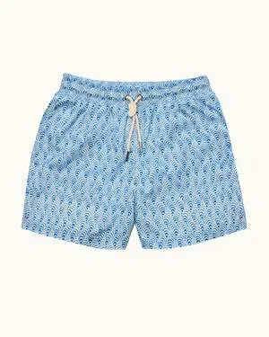 Orlebar Brown Tramonto Print Drawcord Swim Shorts - Wave Blue