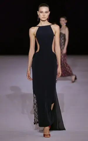 GEORGES HOBEIKA Cutout Silk-blend Maxi Dress - Black