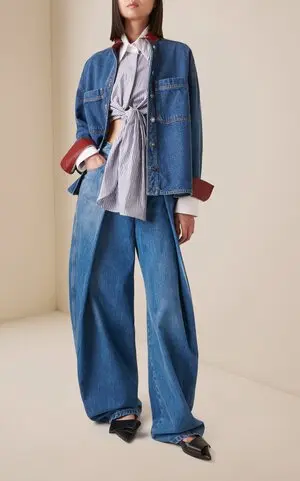 Givenchy Bettina Striped Cotton Cropped Shirt