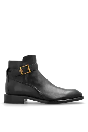 Versace Primo’ Leather Ankle Boots - Black